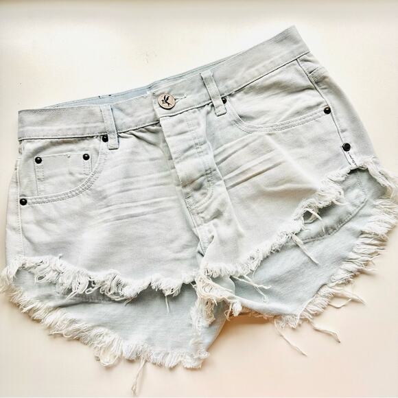 One Teaspoon | Shorts | One Teaspoon Mid Rise Brandos Distressed Light ...